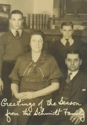 Schmidt with wife Margaret and Sons John and Robert