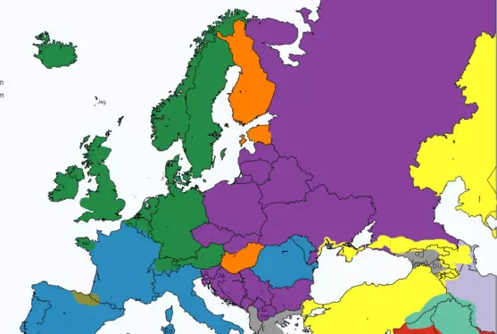 Photo numéro 1 - Carte: Comment le pronom "i" dans différents pays d'Europe