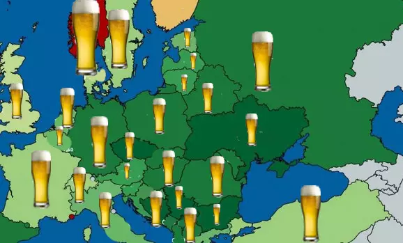 FOTO №1 - Karta: Koliko je pivo u svakoj zemlji Evrope