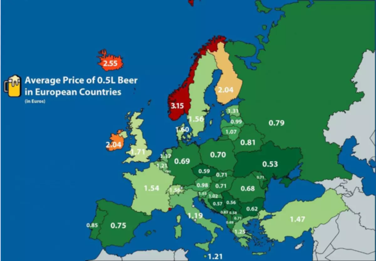 FOTO №2 - Karta: Koliko je pivo u svakoj zemlji Evrope