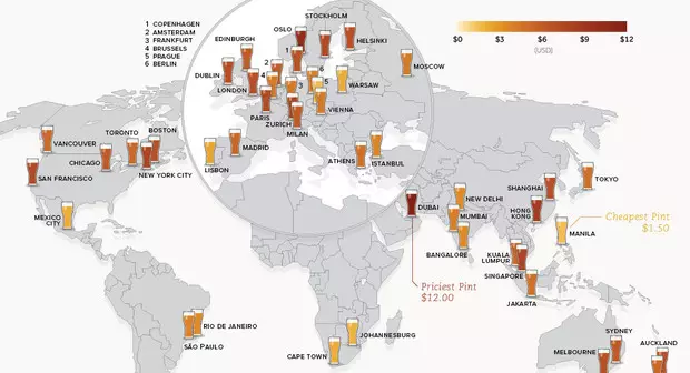 FOTO №3 - Karta: Koliko je pivo u svakoj zemlji Evrope