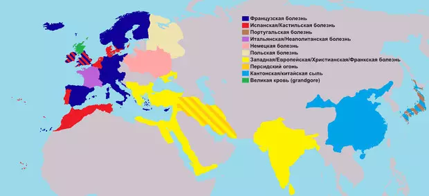 Foto №1 - Mapa: Como sofilis foi anteriormente chamado en Europa