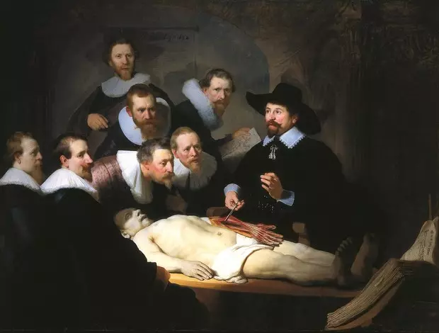 Rembrandt. Mësimi i anatomisë së Dr. Tulp. 1632.