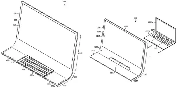 Picha namba 1 - Apple ghafla ya hati miliki ya kioo curved kompyuta desktop