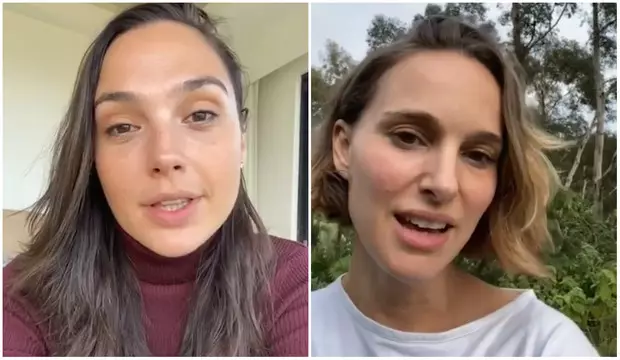 Foto №1 - Flashmob dengan sampling Bayangkan Gal Gadot, Natalie Portman dan bintang-bintang lain menyebabkan kemarahan jejaring sosial