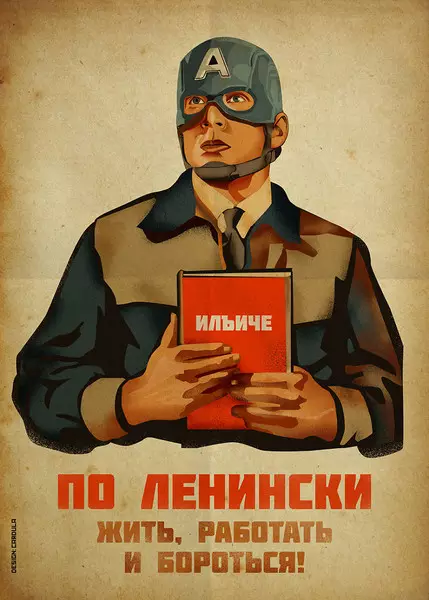 Sovietų propagandos plakatai su superherojais iš Amerikos komiksų 157235_2