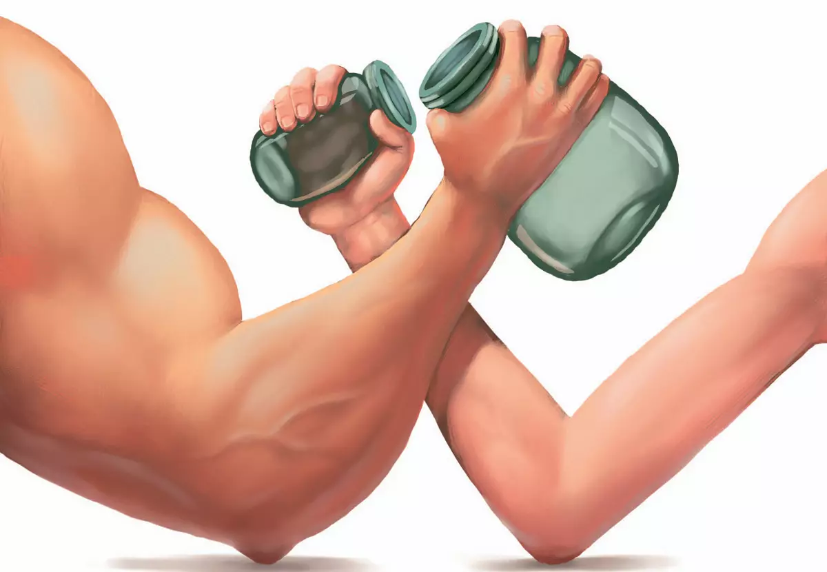 Your three-liter muscles. Training biceps with special effects