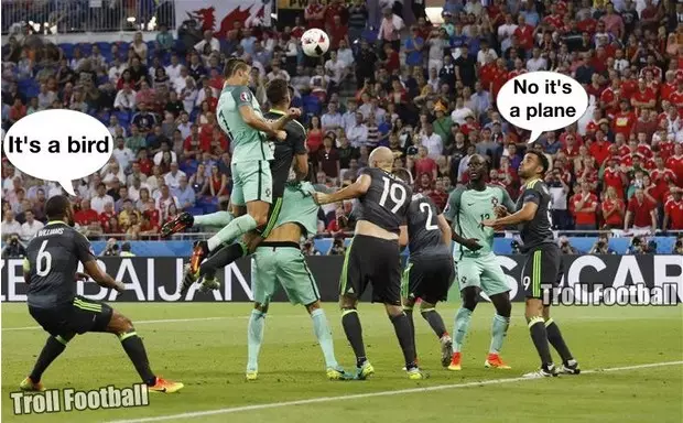 As Ronaldo scored the winning goal of Wales
