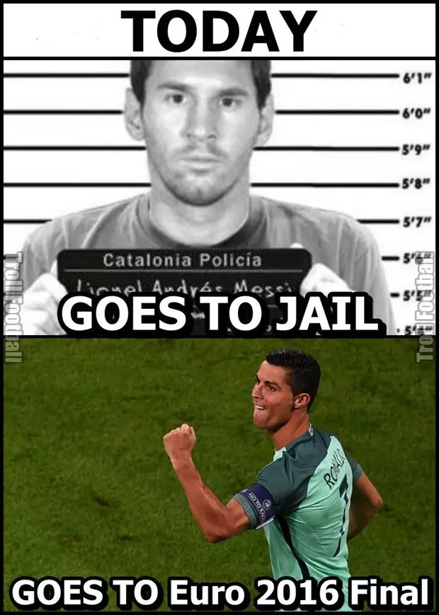 On that day, when Leo Messi went to jail, Cristiano Ronaldo came to the Euro final