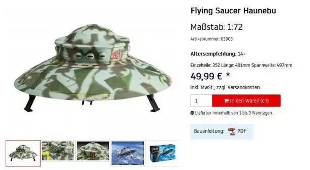 I Tyskland, förbjudna säljer leksak nazistiska ufos