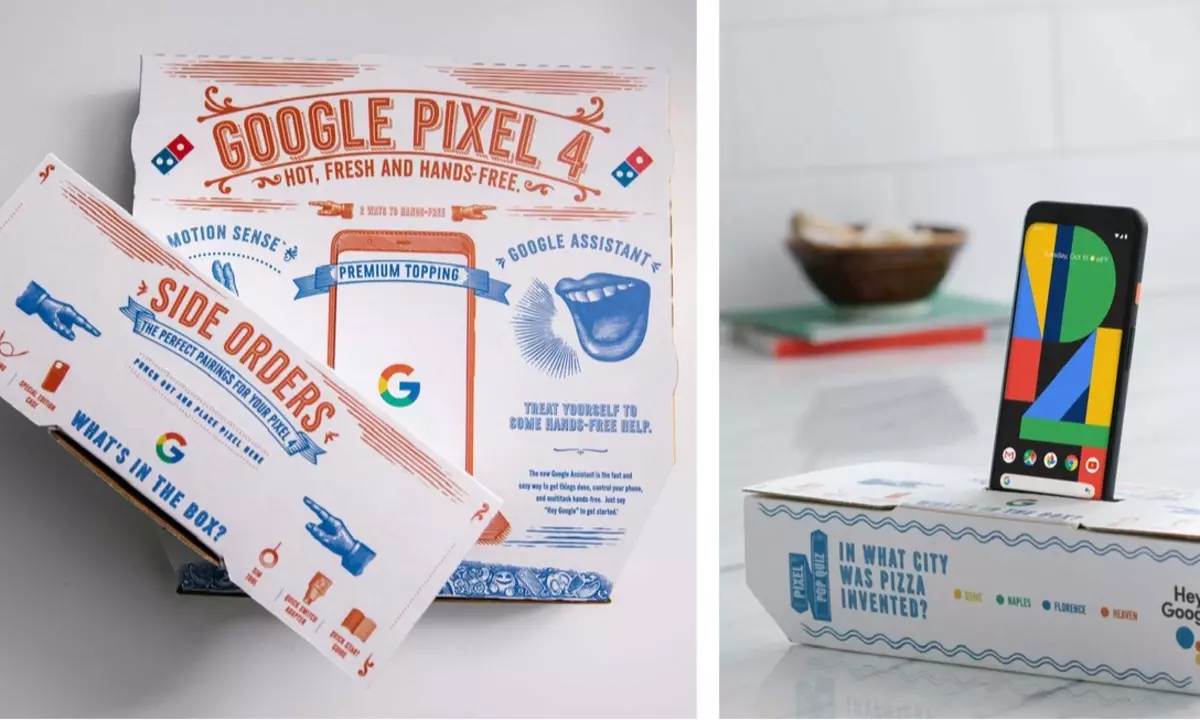 Google distributed to journalists a new smartphone in boxes with pizza