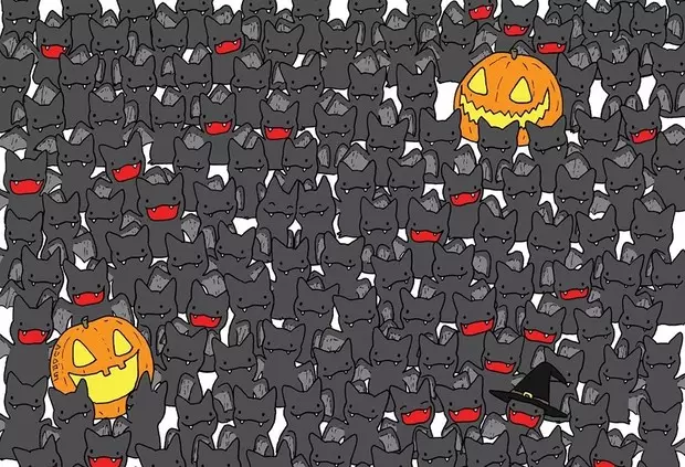 Foto №1 - Puzzle do stolu Halloween: Najít kočku mezi těkavé myší