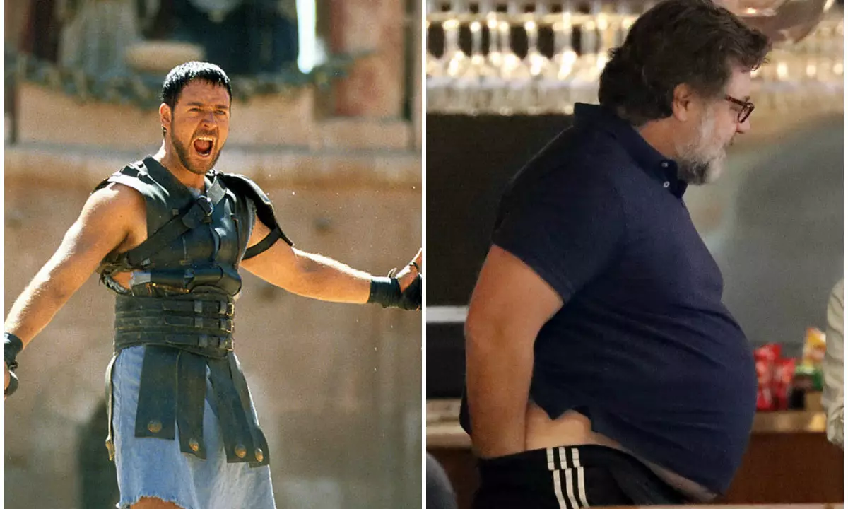 See how Russell Crowe has changed since the time of "gladiator"