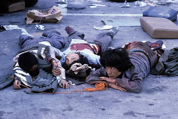 เผ็ดใน Kwangju หลังจากความไม่สงบของนักเรียนต่อต้านการปกครองแบบเผด็จการของ Chon du Roban พฤษภาคม 1980