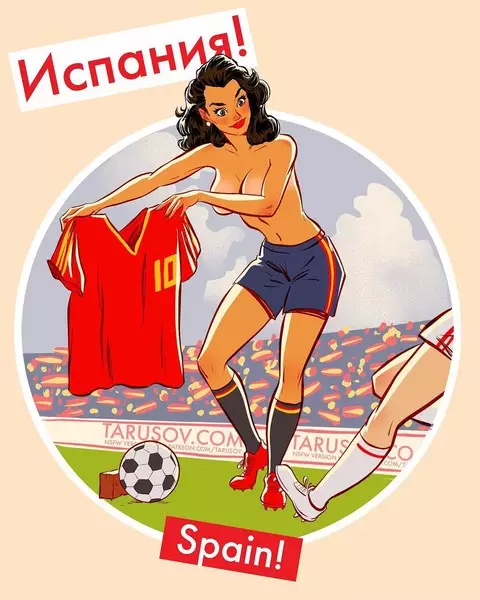 Pinap Calendar na may mainit na manlalaro ng football partikular para sa World Cup 2018 mula sa Russian Illustrator! 40107_2