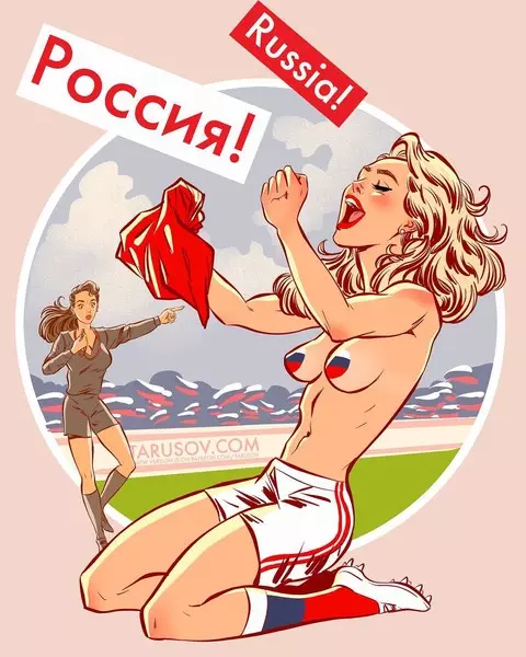 Pinap Calendar na may mainit na manlalaro ng football partikular para sa World Cup 2018 mula sa Russian Illustrator! 40107_3