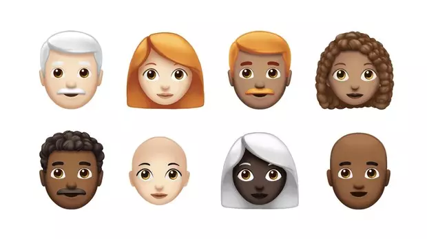Фото №1 - Apple показала, як будуть виглядати нові емодзі! Нарешті у темношкірих з рудими вусами з'явиться аватар!