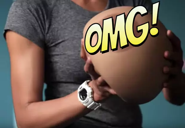 Photo number 1 - very strange advertising with balls in the form of a female chest. Hypnotizing video