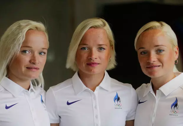 Estonian sisters-triples Lily, Lien and Leila Luik