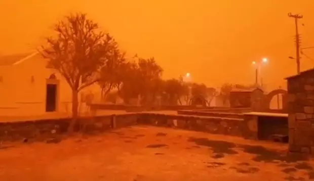 Photo №1 - Höllensandstauch drehte die Insel Kreta in den Mars (fantastisch apokalyptische Videos und Fotos)