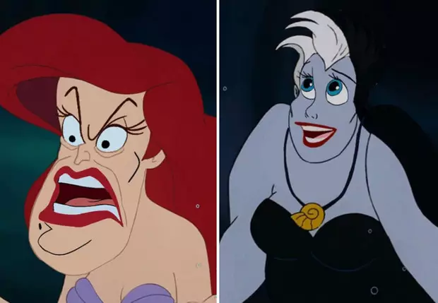 Photo №1 - C'est ce que ressemblent aux héros et méchants de Disney, si leurs visages changent de place