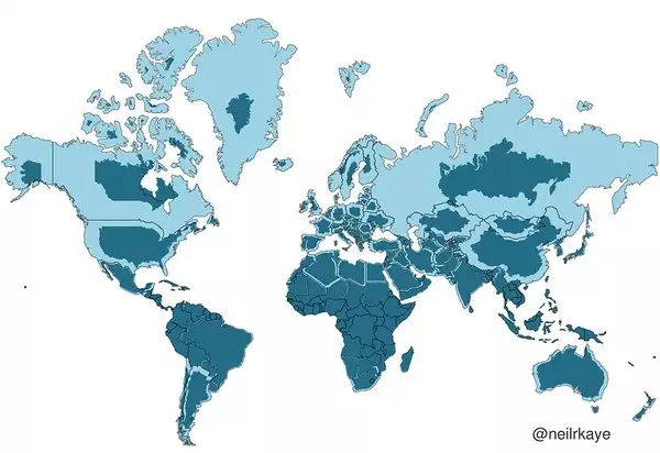 Numero ng Larawan 12 - 10 mga mapa ng mundo na nagpapakita ng ating planeta mula sa isang hindi inaasahang panig