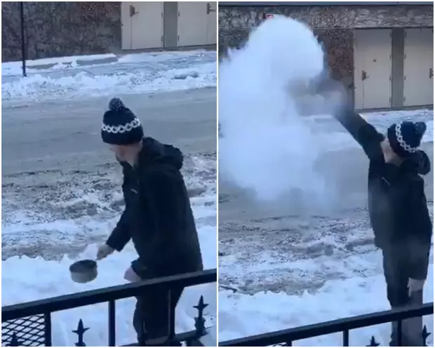 Numărul fotografiei 1 - Tweets: Apă clipă se evaporă în zbor la îngheț (video)