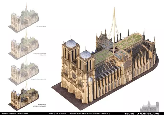 Ảnh số 5 - Cách khôi phục Notre Dame. Mái sợi thủy tinh, tấm pin mặt trời, vườn và chủ nghĩa tương lai (ảnh)