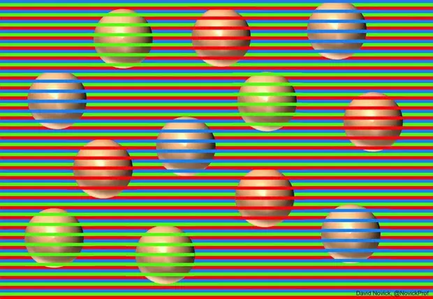 1-сурет нөмірі - «Көп түсті» шеңберлері бар жаңа оптикалық иллюзия