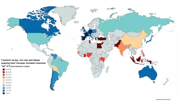 Photo №2 - Map: How do residents of different countries belong to sex outside marriage?