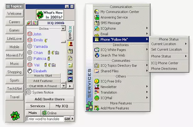 Diam duab №1 - ICQ cov neeg xa xov liaison tsim dua tshiab