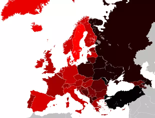 Obrázok №1 - Mapa: Vek manželstva v Európe