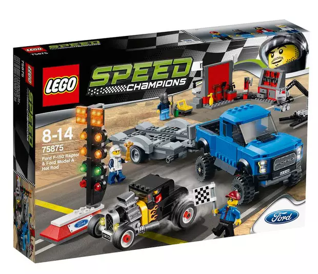 Lego Speed ​​Mabingwa Ford F-150 Raptor & Ford mfano fimbo ya moto